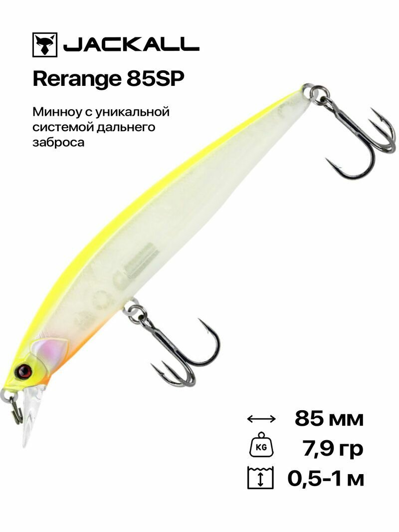 Воблер Jackall Rerange 85 SP, 85 мм, 7,9 гр, #UV Secret Chart Clear Tiger