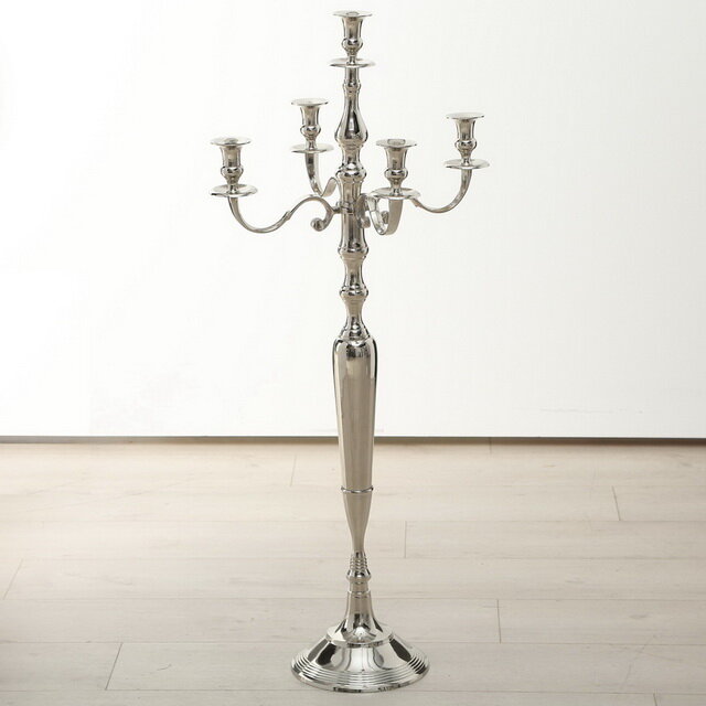 Подсвечник-канделябр на 5 свечей Victoria 105 см серебряный, Boltze, 3083400