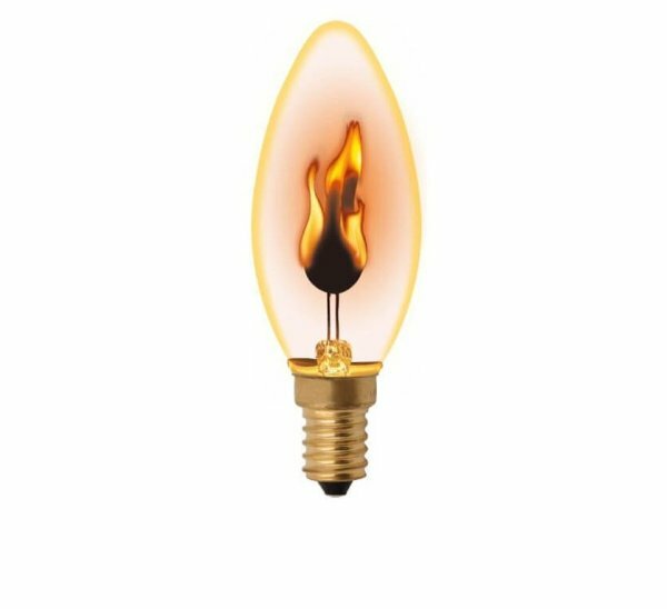 Лампочка свеча "эффект пламени" IL-N-C35-3/RED-FLAME/E14/CL UNIEL