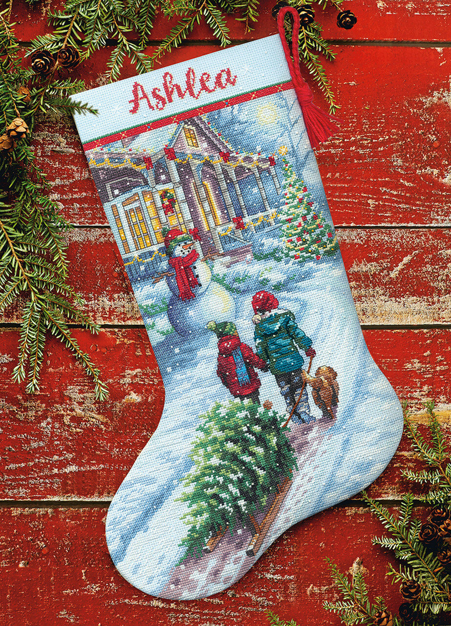 70-08995 Набор для вышивания крестом Christmas Tradition Stocking "Рождественский чулок" DIMENSIONS