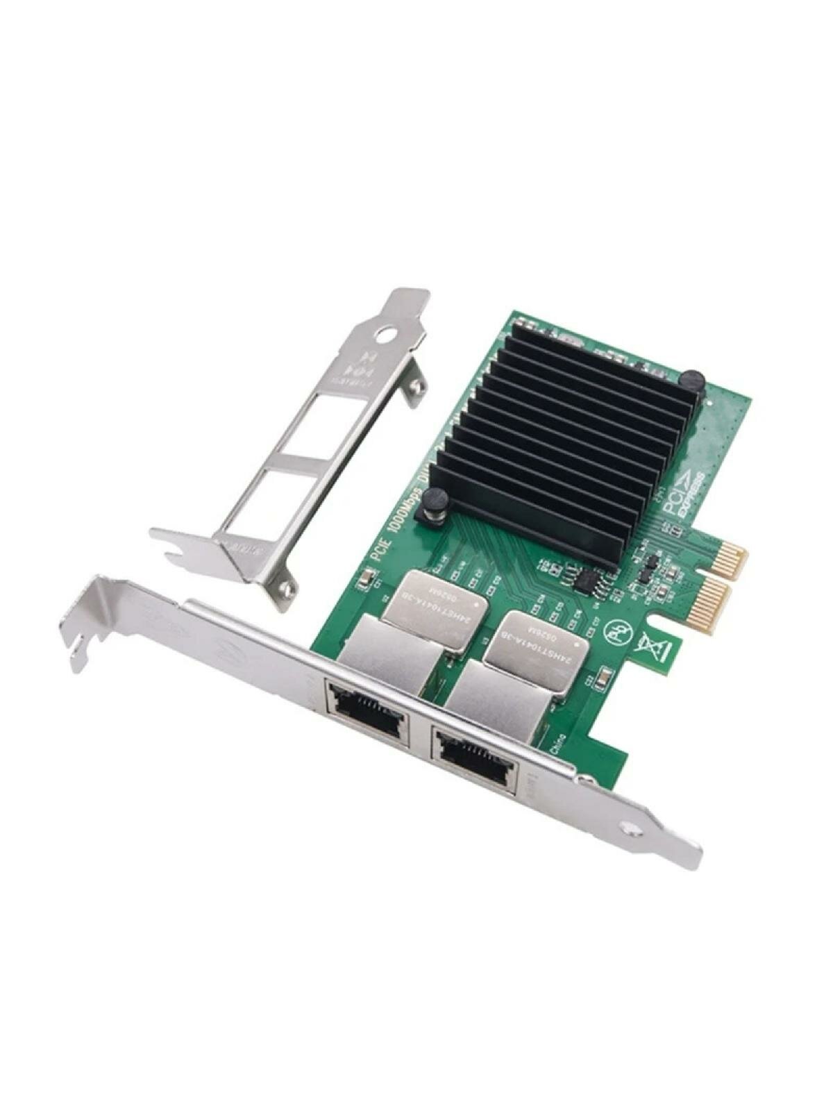 2Port Networking Card I350-T2 I350AM2 Chip PCIE X1 to 2x RJ45 NIC 10/100/1000Mbps Gigabit Ethernet Lan Card for PC