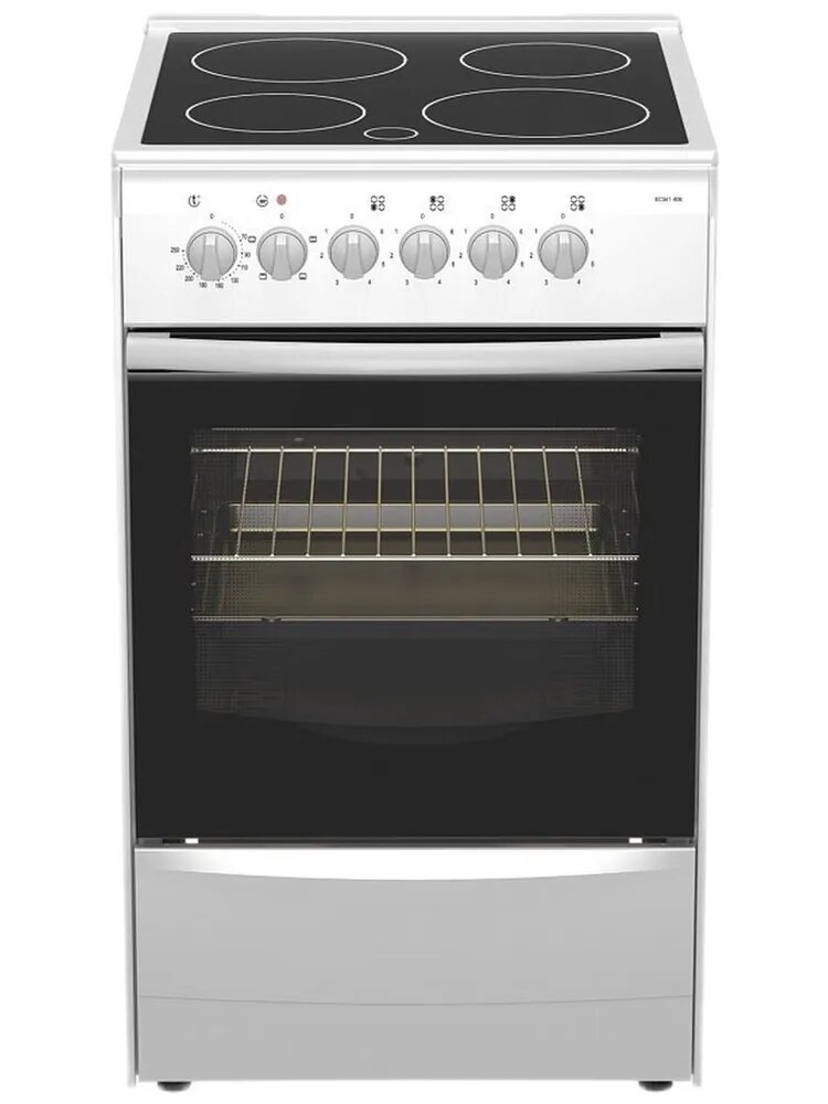 Электрическая плита DARINA 1B EC341 606W, 4 конфорки, стеклокерамика, электрическая духовка 50л