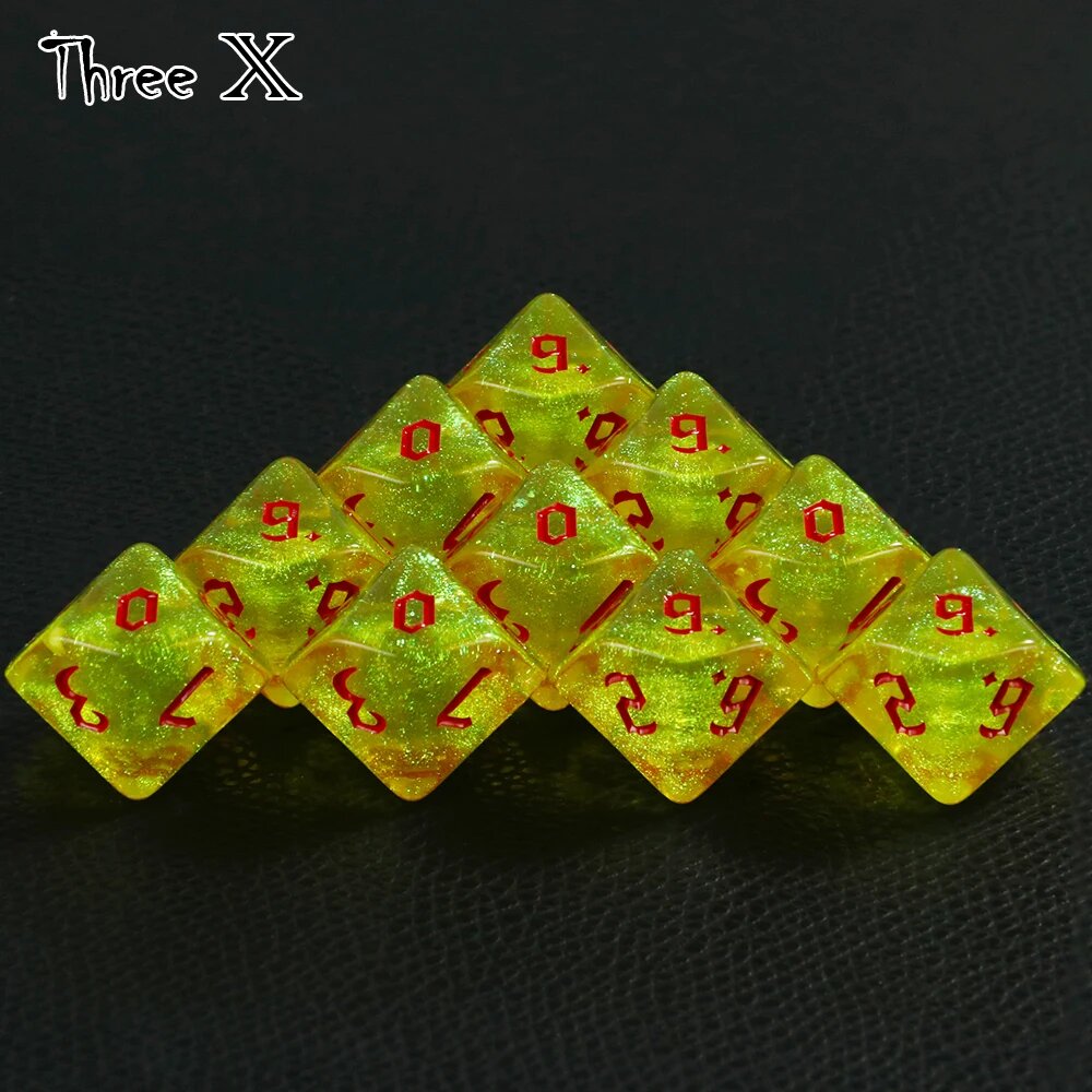 Набор костей D10 Three X 10 шт. A07