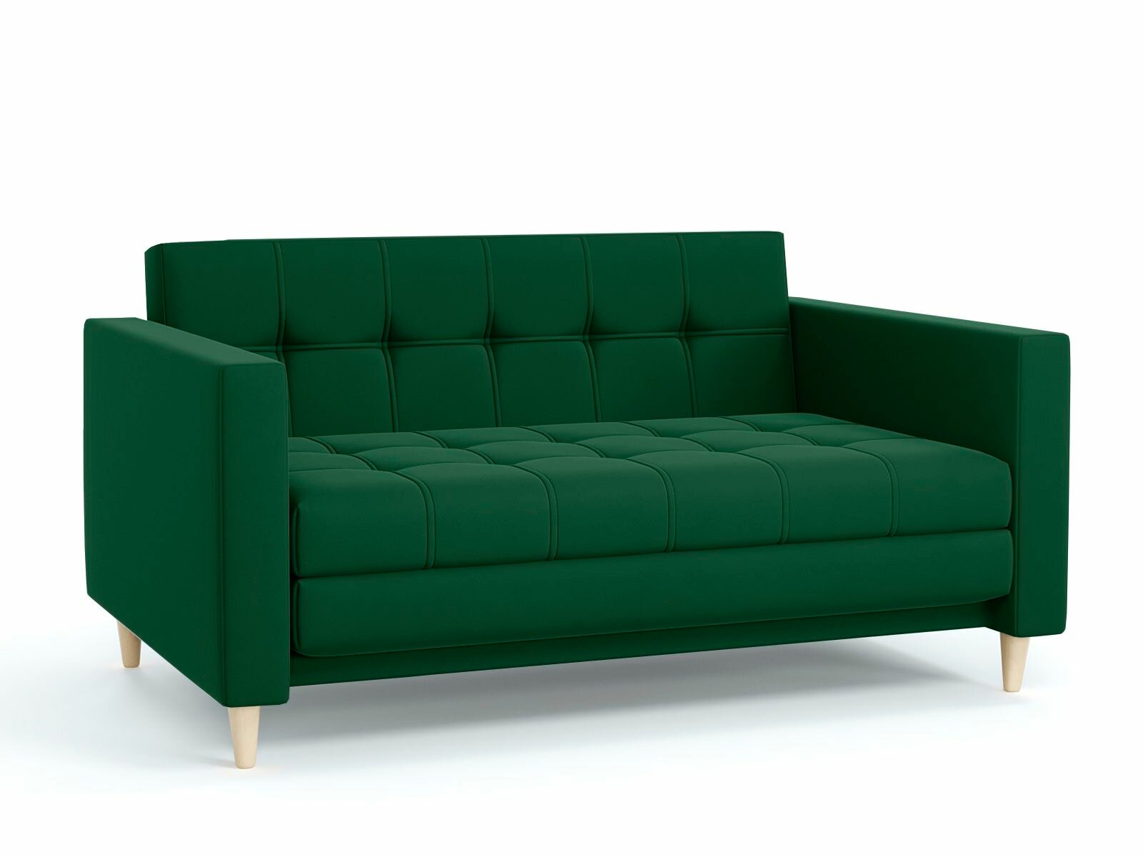 Диван - кровать Квадро, трехсекционная еврокнижка, 160*85*85, велюр Зара Малахит 33