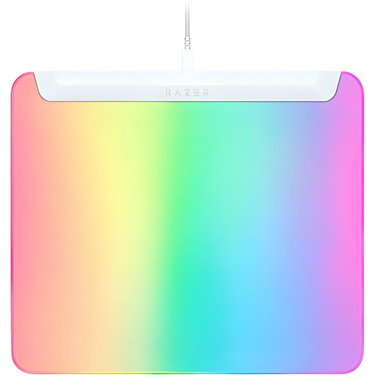 Коврик для мыши Razer Flame Godbug V2 Pro Edition, белый радужный RGB, жёсткий