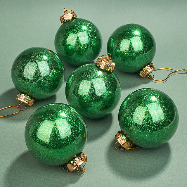 Елочные ПЭТ шары Albertine - Sea Green 8 см, 6 шт, пластик, Winter Deco, 1000830
