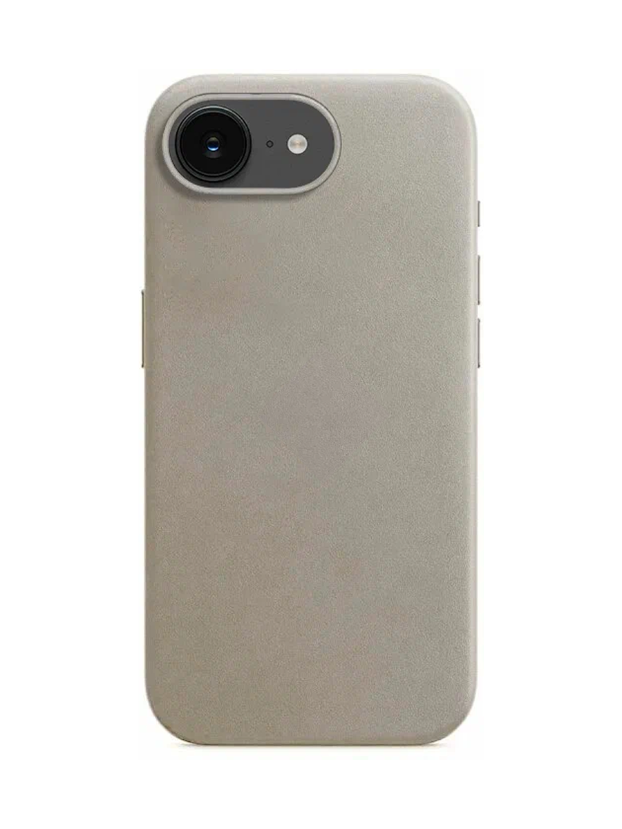 Кожаный чехол для iPhone 16e Clay / Leather Case для Айфон 16е - Титановый серый