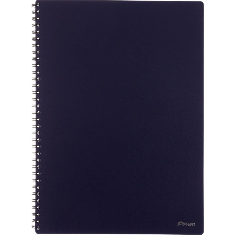 Бизнес-тетрадь Комус А4 100л, кл, обл пластик, спираль, синяя Classic