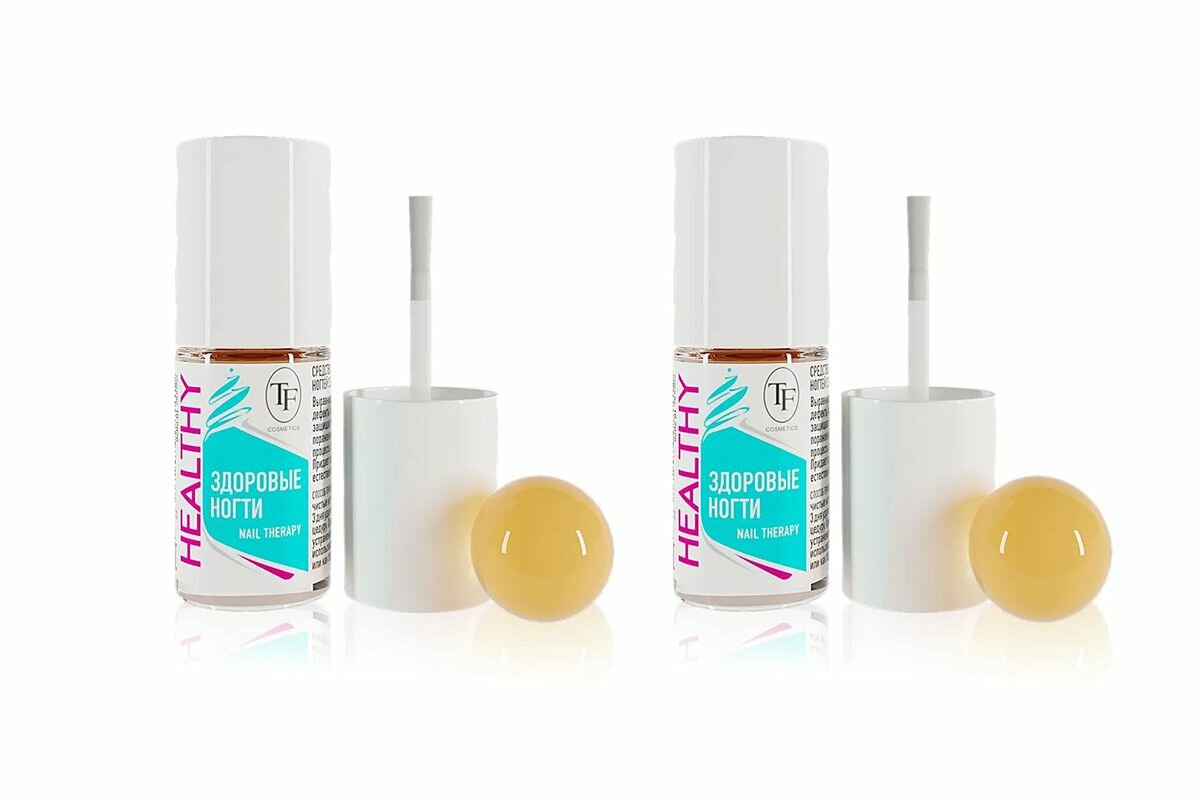 TF cosmetics Лак для ногтей, лечебный, Здоровые ногти с белой глиной, натуральный бежевый, 8 мл, 2 шт