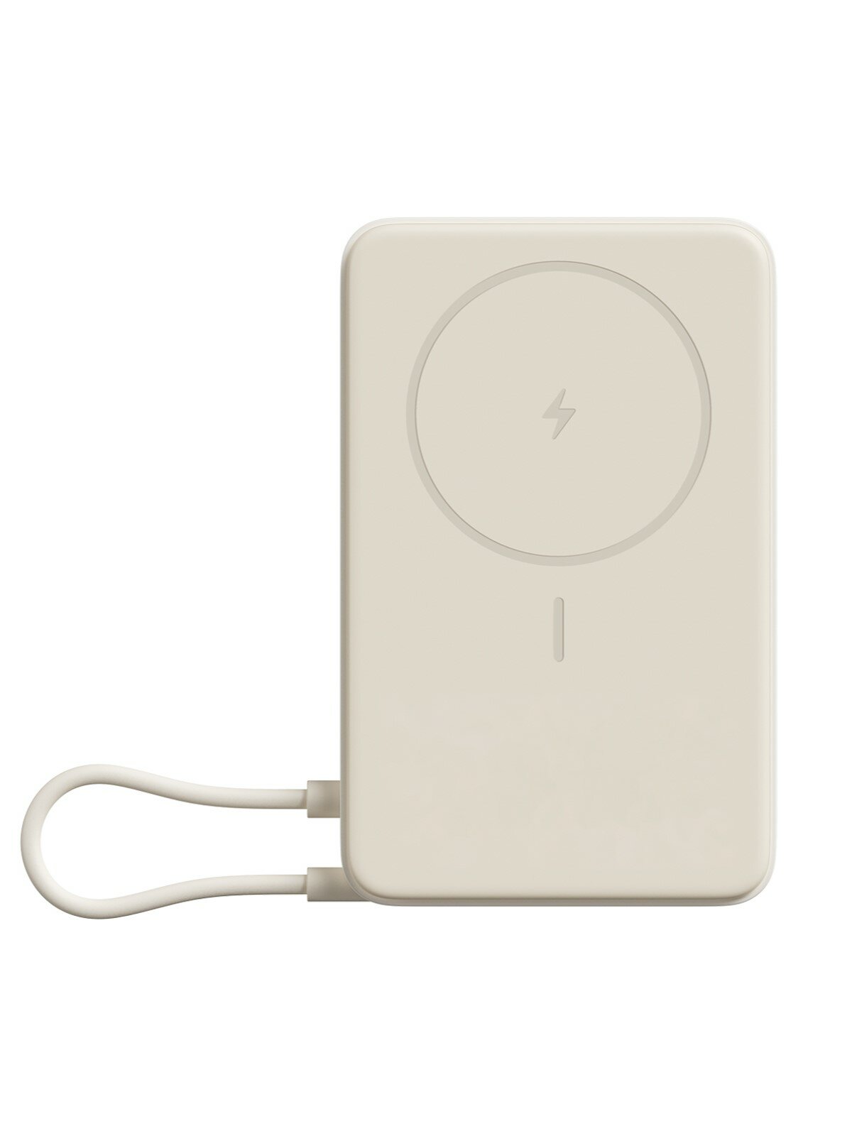 Внешний аккумулятор Xiaomi Magnetic Power Bank, 10000 mAh, бежевый, встроенный кабель