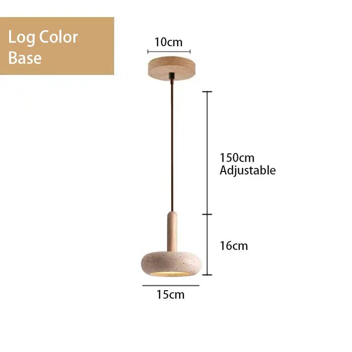 Подвесной светильник Luma Wabi-Sabi желтый из травертина 12Вт D079 Log Base, Warm light 3000K