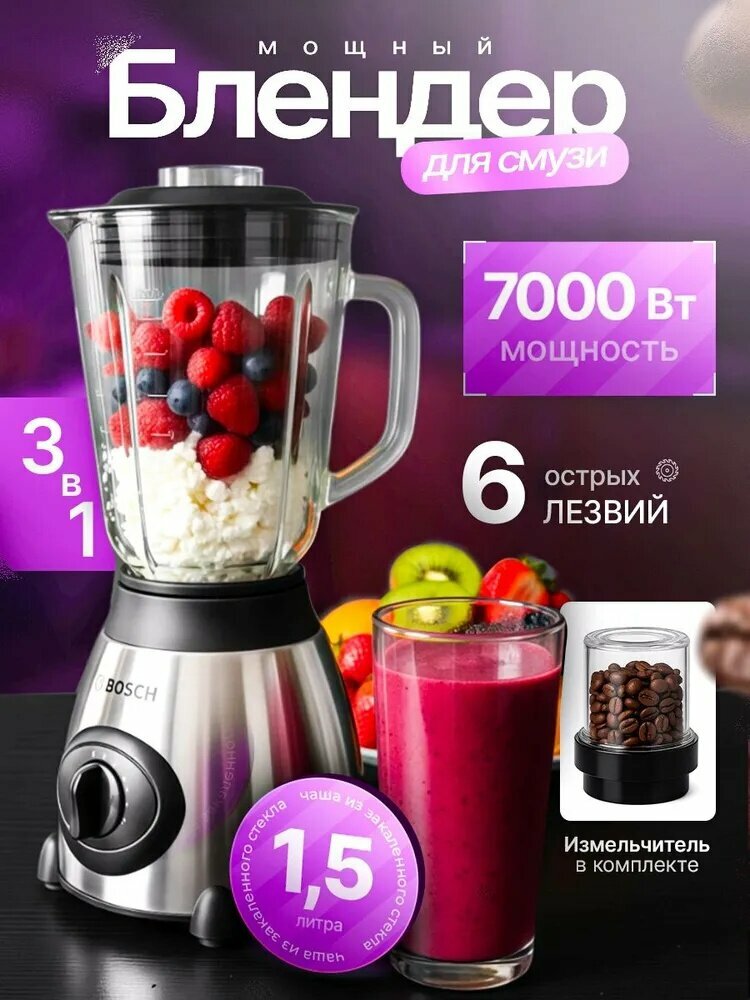 Стационарный блендер измельчитель, черный