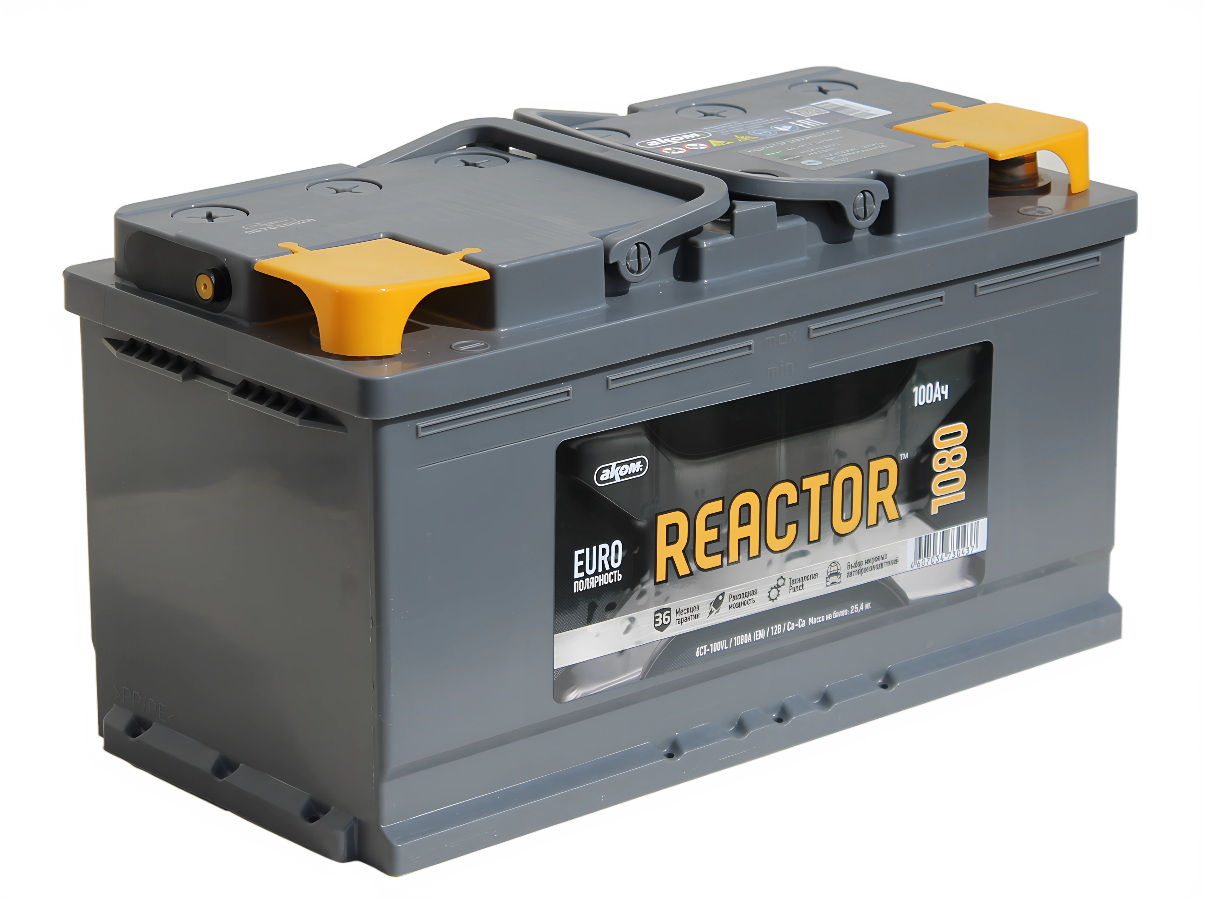 Аккумулятор AKOM REACTOR 100 Ач 1080 А (355х175х190) обратная полярность