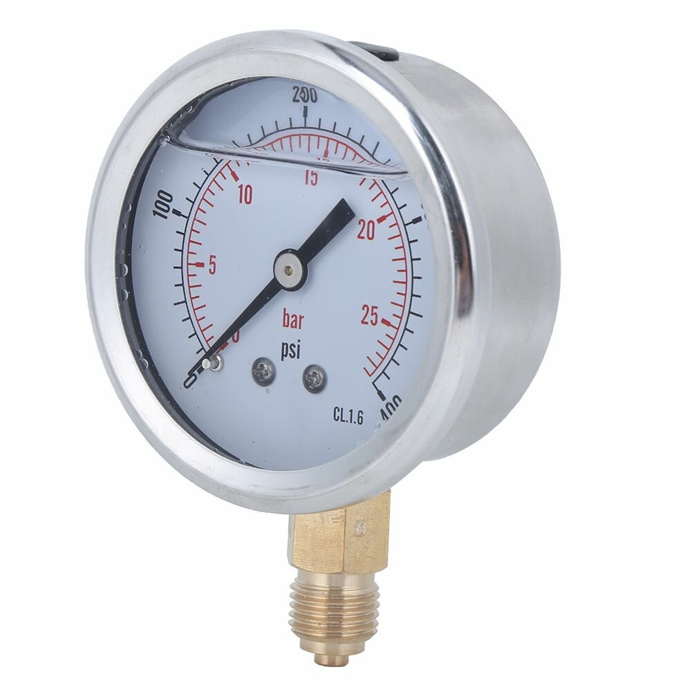 TS PGG604-25bar 1/4BSP Y60 Высокоточный маслонаполненный манометр 0-25bar 0-400psi