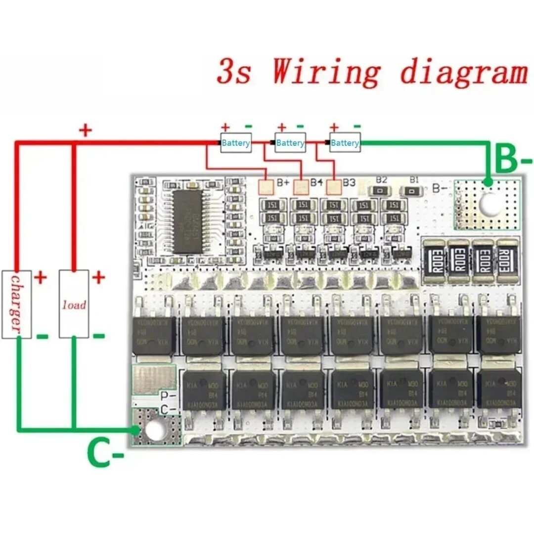 Литий-ионный BMS модуль для аккумуляторов 3S 4S 5S 3S 12V 100A
