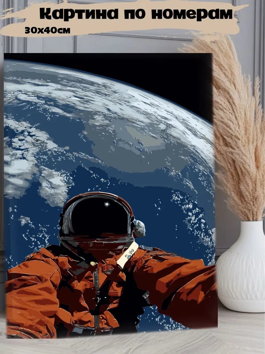 Картина по номерам космонавт в космосе