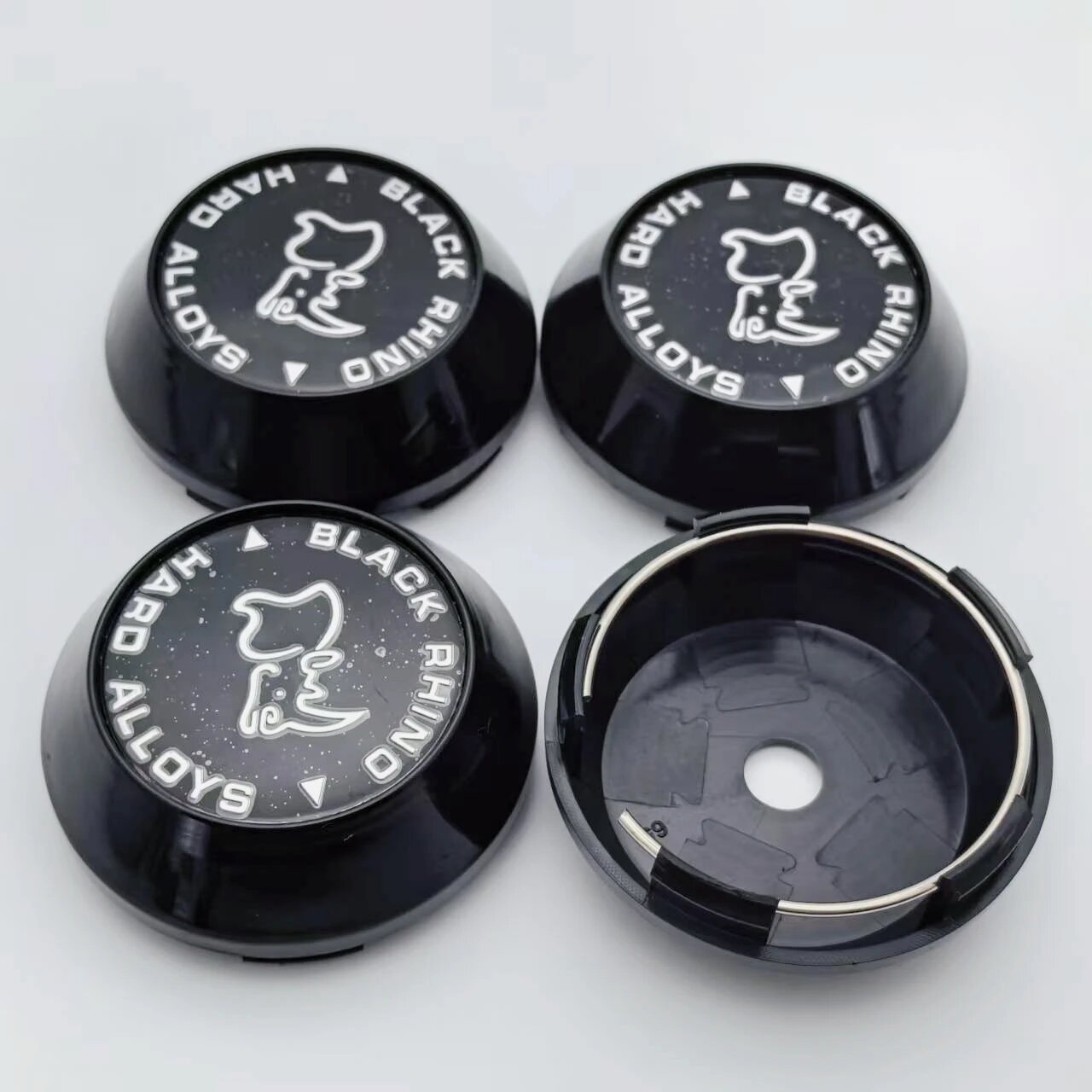 4 шт, 60 мм, 64 мм, 65 мм, 68 мм, 69 мм, черный логотип носорога, эмблема, центральные колпаки колес автомобиля, колпаки ступиц, центральная крышка, сменные аксессуары 68mm High Caps, 4pcs B Black Silver