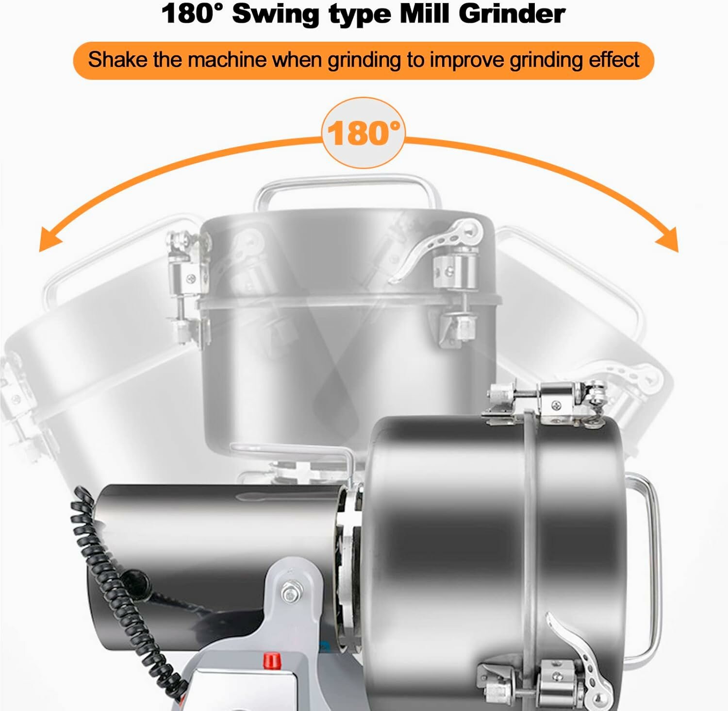 HAQI Электрическая мельница для зерна 800г, 3000Вт, скоростная измельчитель специй и трав, нержавеющая стать пищевая