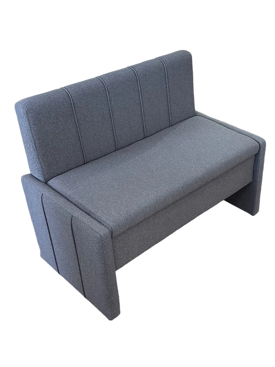 Кухонные диваны с хранением StylChairs Стиль, ширина 100 см, ткань серо-синяя
