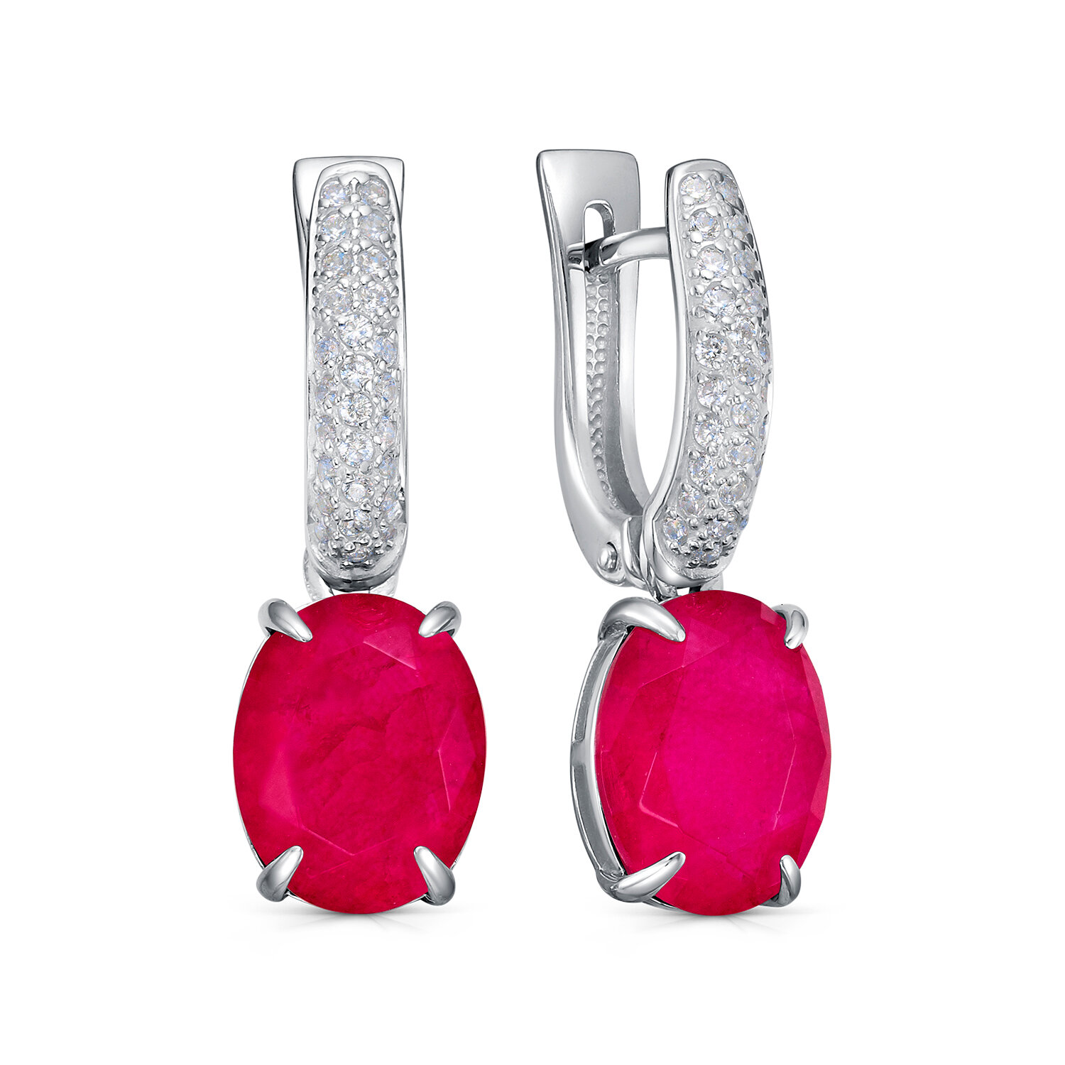 Подвеска для серег, серебро, 925 проба, фианит, алпанит