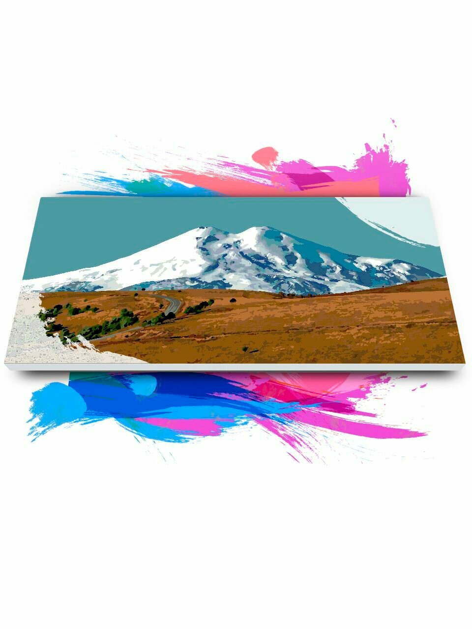 Картина по номерам на холсте Эльбрус, 30 х 60 см