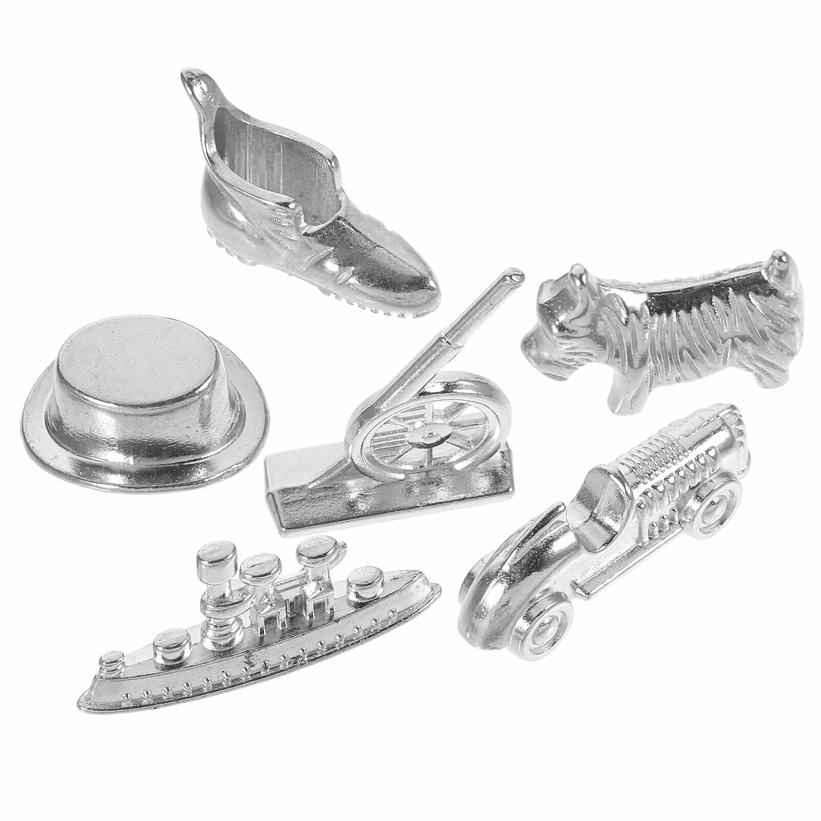 Металлические фишки для настольных игр, серебристые аксессуары из алюминиевого сплава, универсальные многоразовые элементы для покера, ролевых и семейных игр, набор из 6 штук