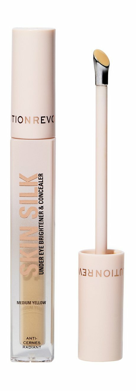 Revolution Makeup Skin Silk Under Eye Brightener Concealer Увлажняющий консилер-сыворотка для зоны вокруг глаз с эффектом естественного сияния | 1 Medium Yellow 100мл