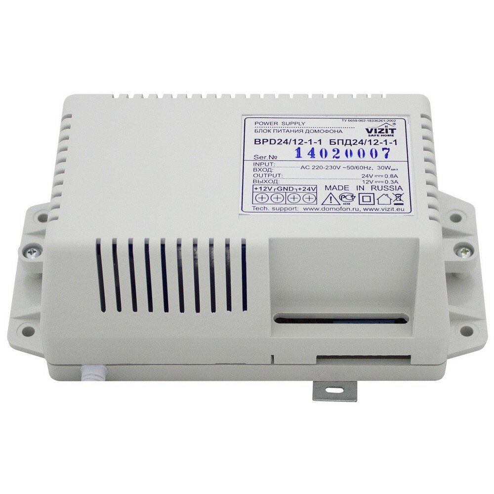 БПД24/12-1-1 Блок питания, потребляемая мощность, ВА, не более 30, выходное напряжение 24V/0,8АA