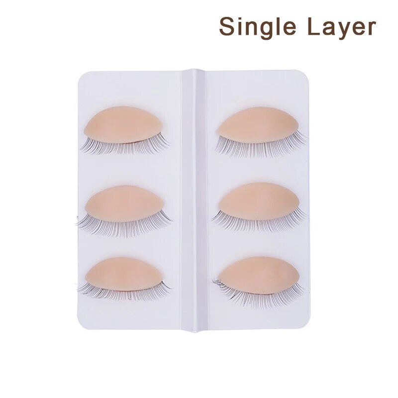 3 пары головок для практики ресниц Nude, single layer