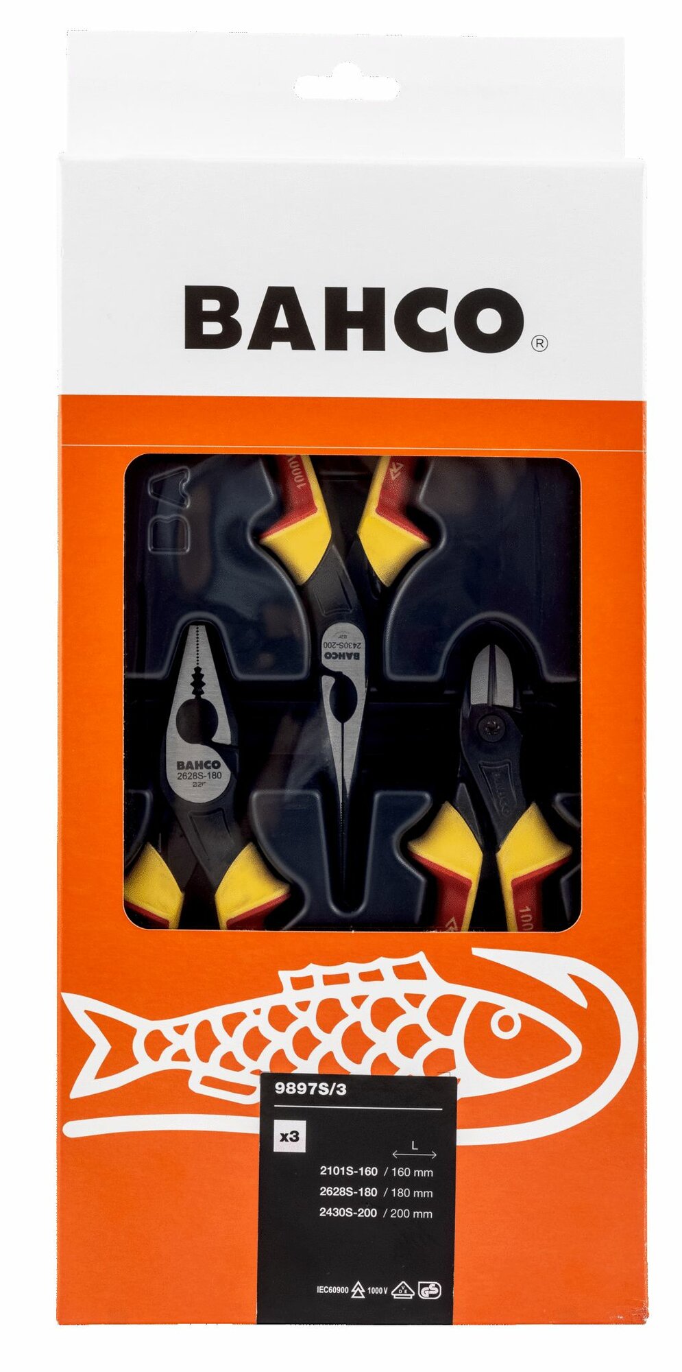 Набор инструментов VDE 1000B из 3шт BAHCO, Швеция ERGO 9897S/3