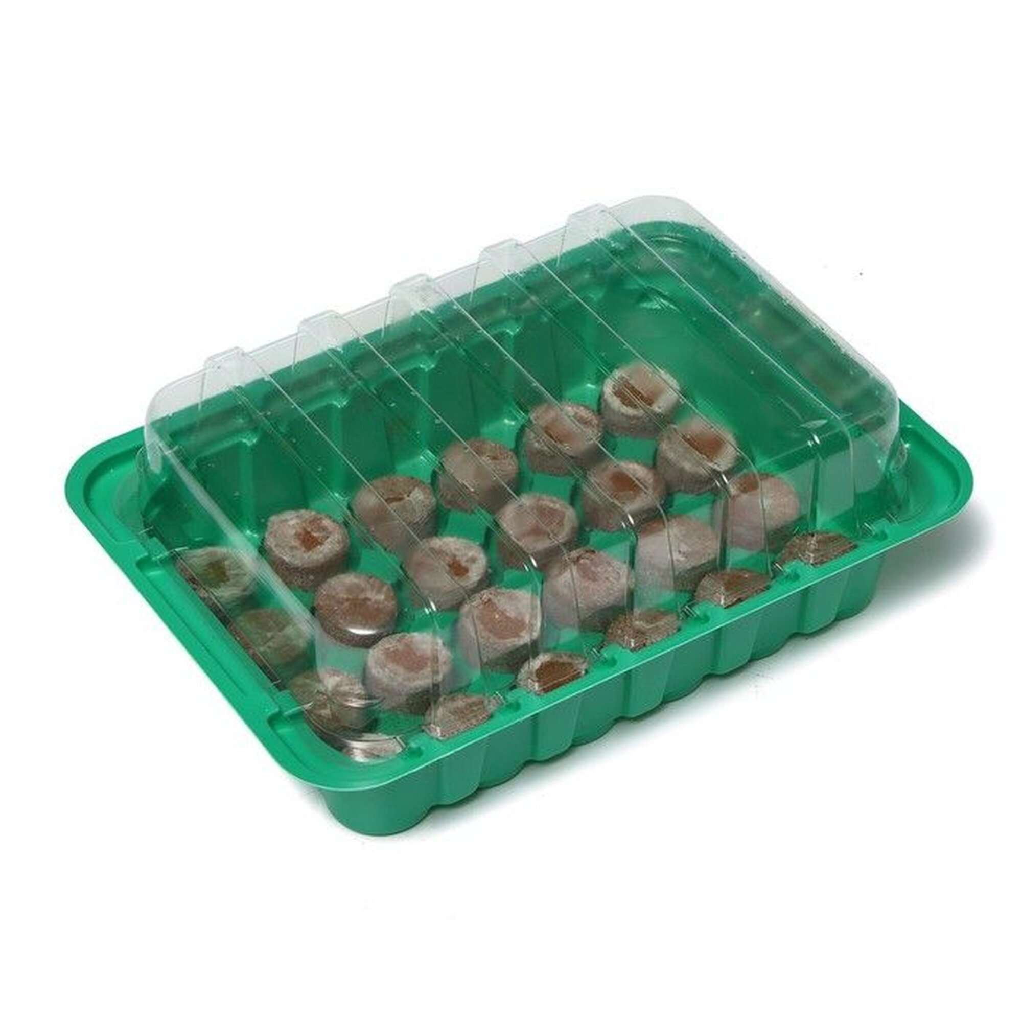 Мини-парник для рассады 24 ячейки с кокосовыми таблетками D3 см