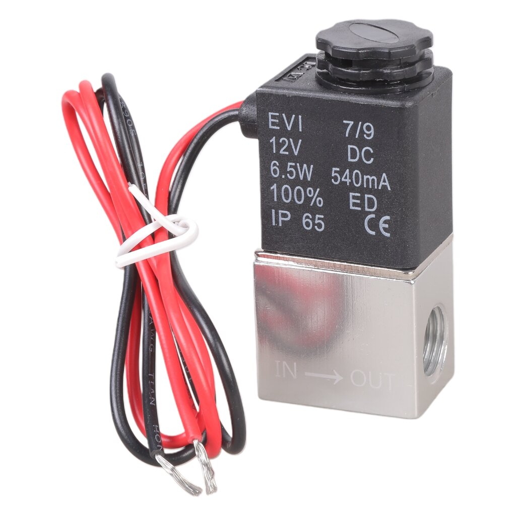 Миниатюрный электромагнитный клапан, 2-ходовой, 2-позиционный, нормально закрытый, воздушный пневматический клапан постоянного тока, 12 В, электромагнитный клапан управления водным воздухом
