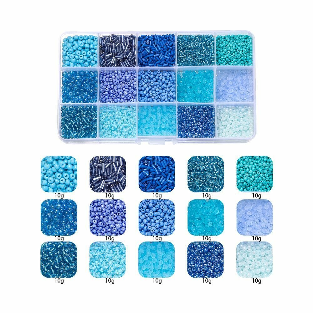 Набор бисера для бисероплетения и рукоделия, стеклянная бусина
