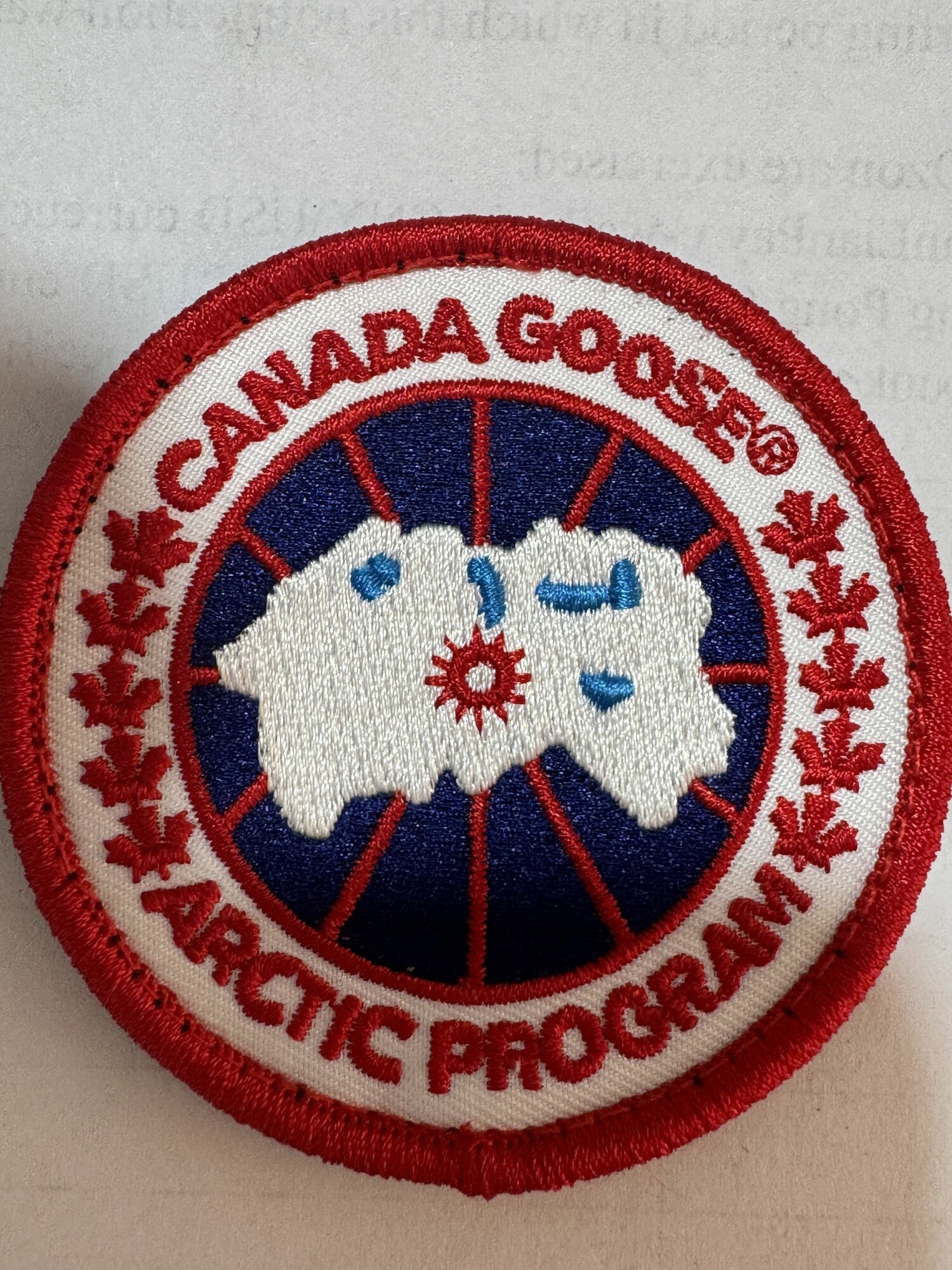 Вышитая тканевая нашивка Canada Goose, застежка-липучка крючок и петля, диаметр 65 мм, в комплекте пришиваемая шерстяная петля для крепления логотипа