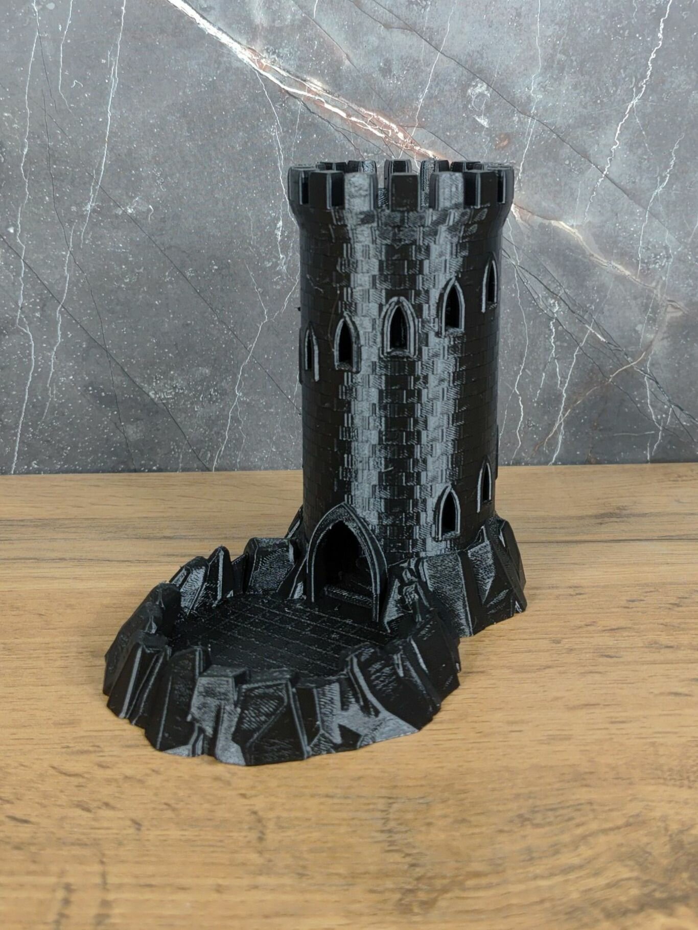 Башня на скалах черная, для кубиков и настольных игр Dungeon & dragons