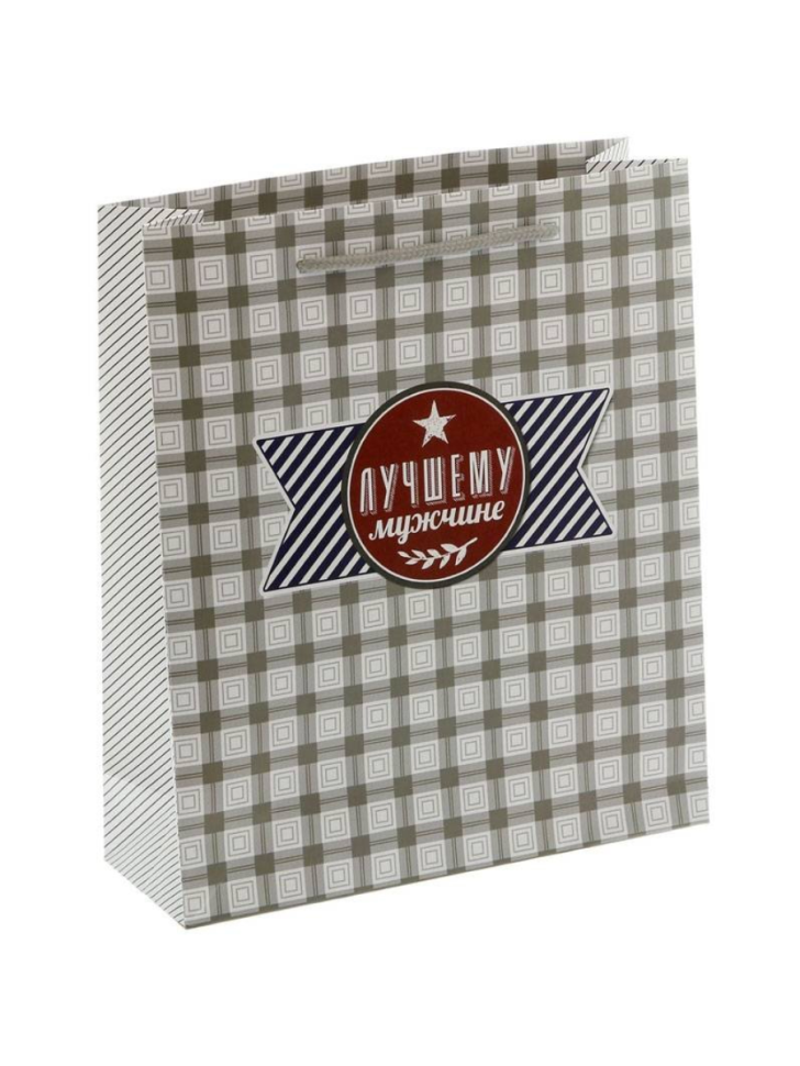 Подарочный пакет "Лучшему мужчине" (27 х 23 х 8 см)
