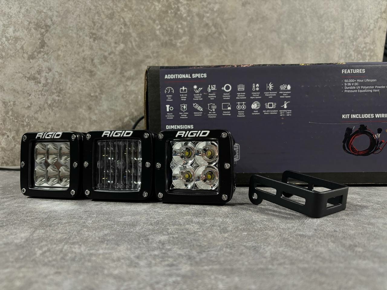 Комплект фар RIGID для Ford Raptor, противотуманные, с креплениями