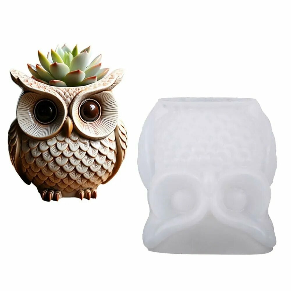 Силиконовая форма для цветочного горшка Сова GT42