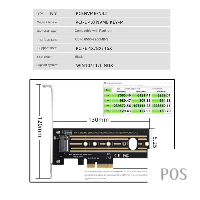 Адаптер M.2 NVMe SSD к PCI-E 4.0