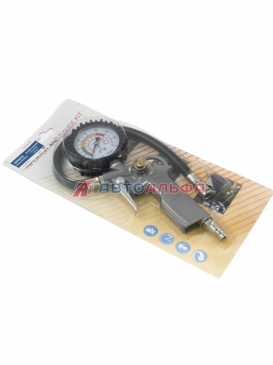 Манометр шинный (с пистолетом) JC-030 (металл) КАМАЗ