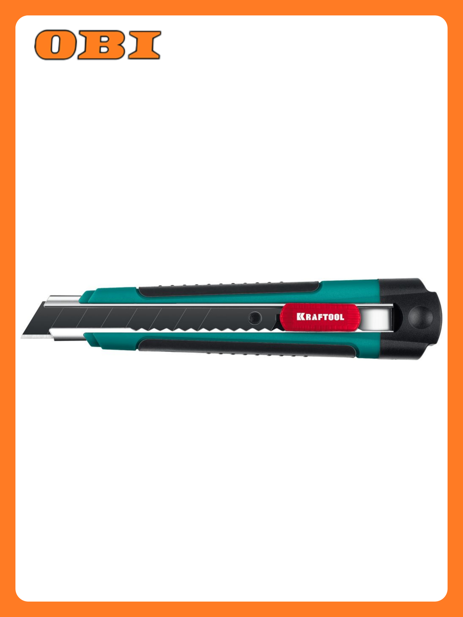 Нож монтажный Kraftool, с автостопом, лезвие 18мм, сталь, прорезиненная рукоять