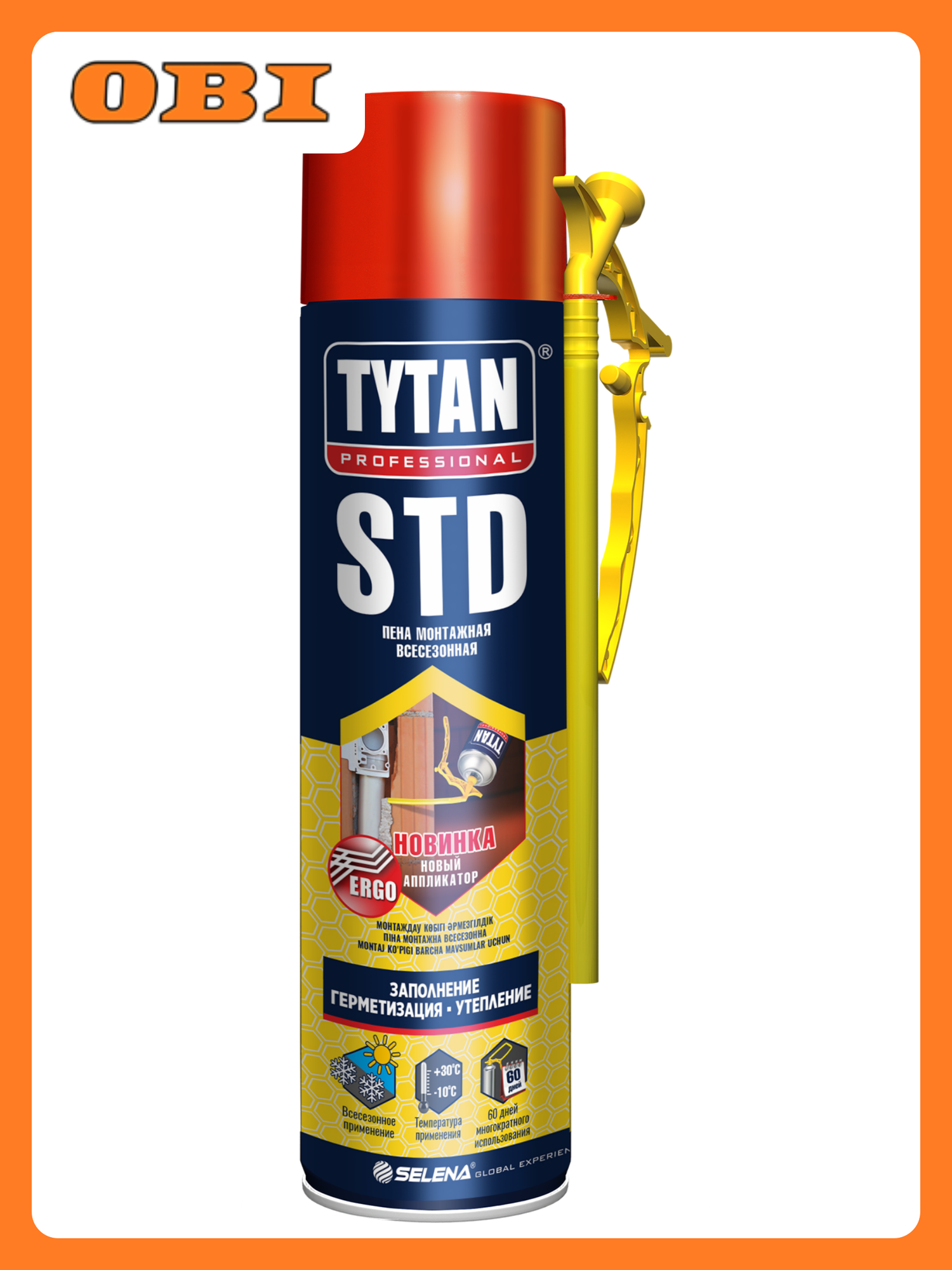 Монтажная пена Tytan STD эрго, 500мл, всесезонная, низкое вторичное расширение