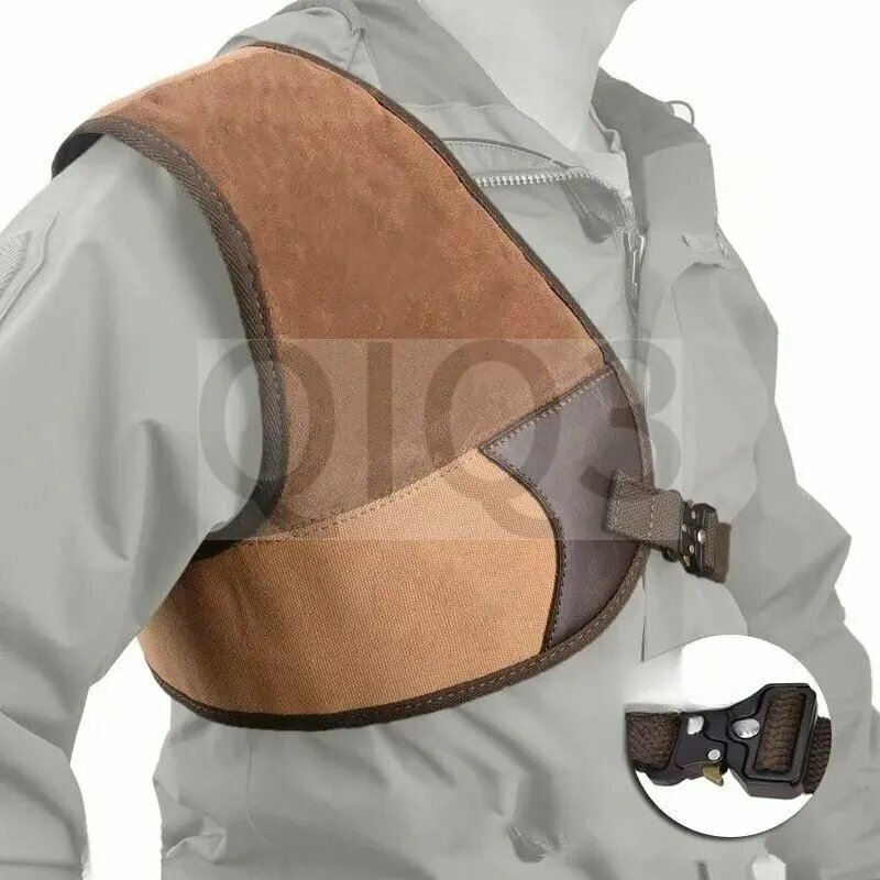 Кожаный противооткатный наплечник для охоты регулируемый