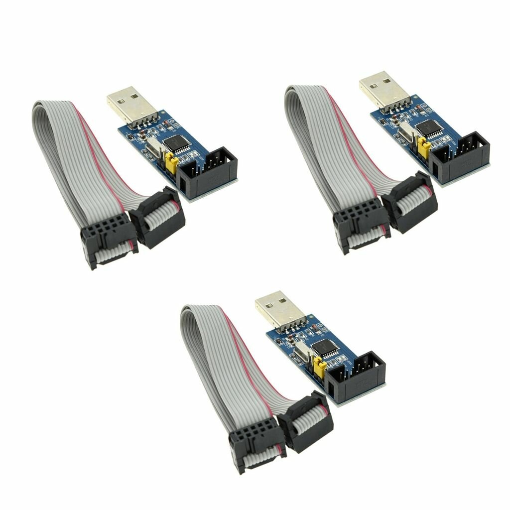 AVR программатор ISP USBASP загрузчик с самовосстановлением, защита от перегрузки по току-3шт