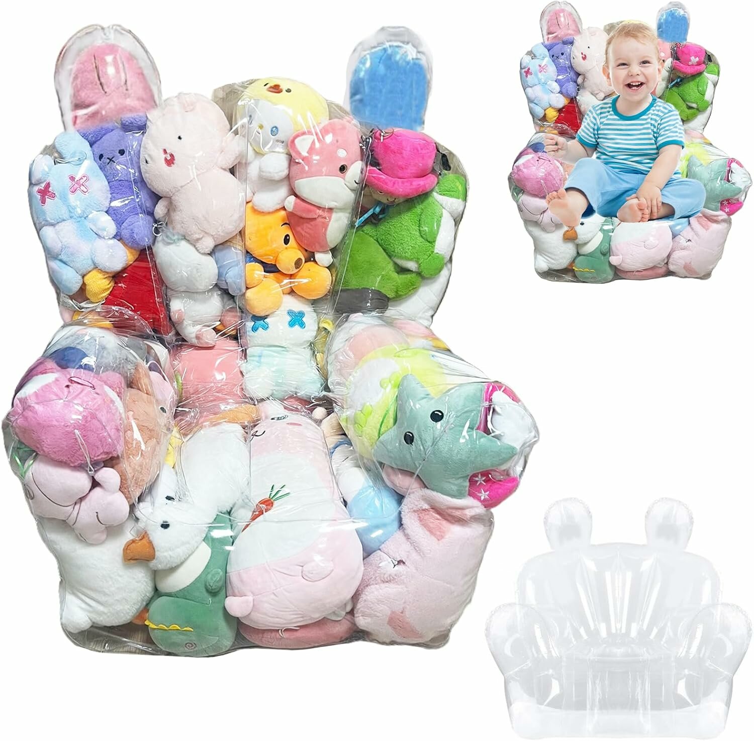 Прозрачный мешок для хранения мягких игрушек из ПВХ