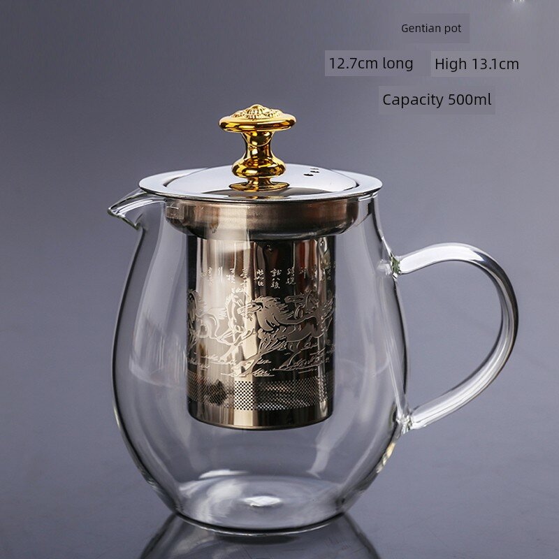 Чайный чайник Shanjing Teahouse, утолщенный термостойкий чайник из боросиликатного стекла, большой чайник из