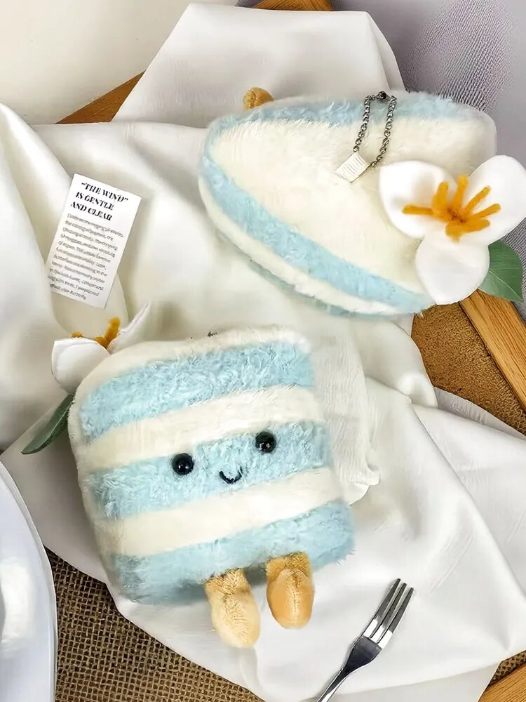 JELLYCAT Голубой треугольник торт с милой плюшевой игрушкой，Детские плюшевые игрушки, подарки на день рождения