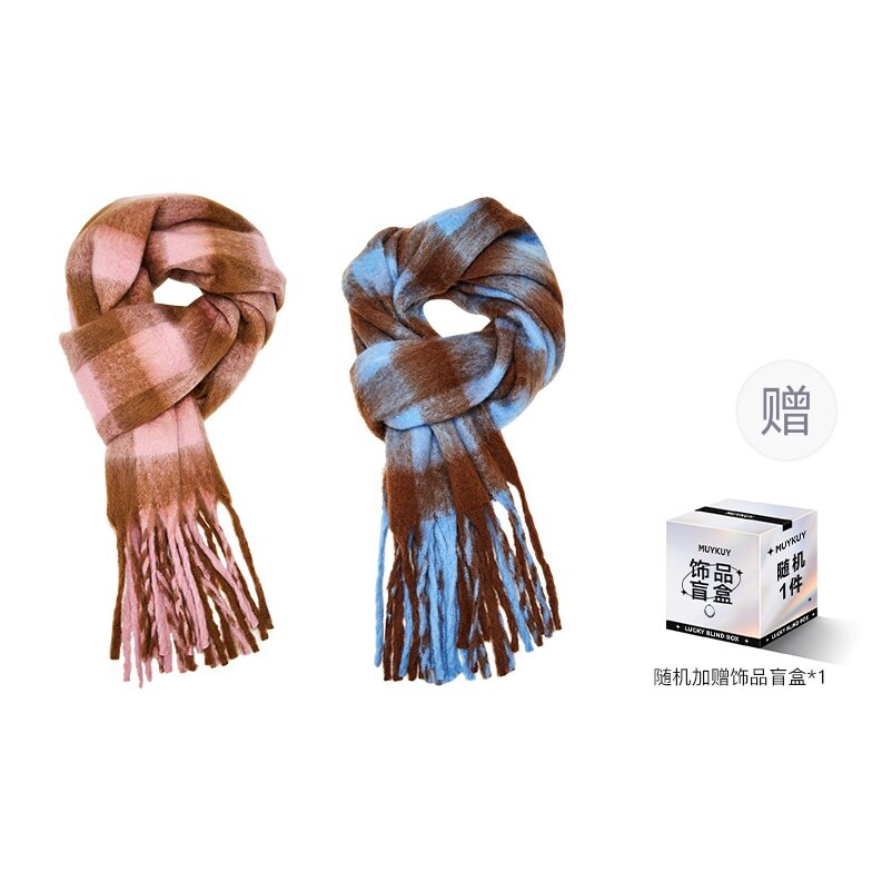 Шарф MUYKUY Black White Plaid MK-WJ1094-01 для мужчин