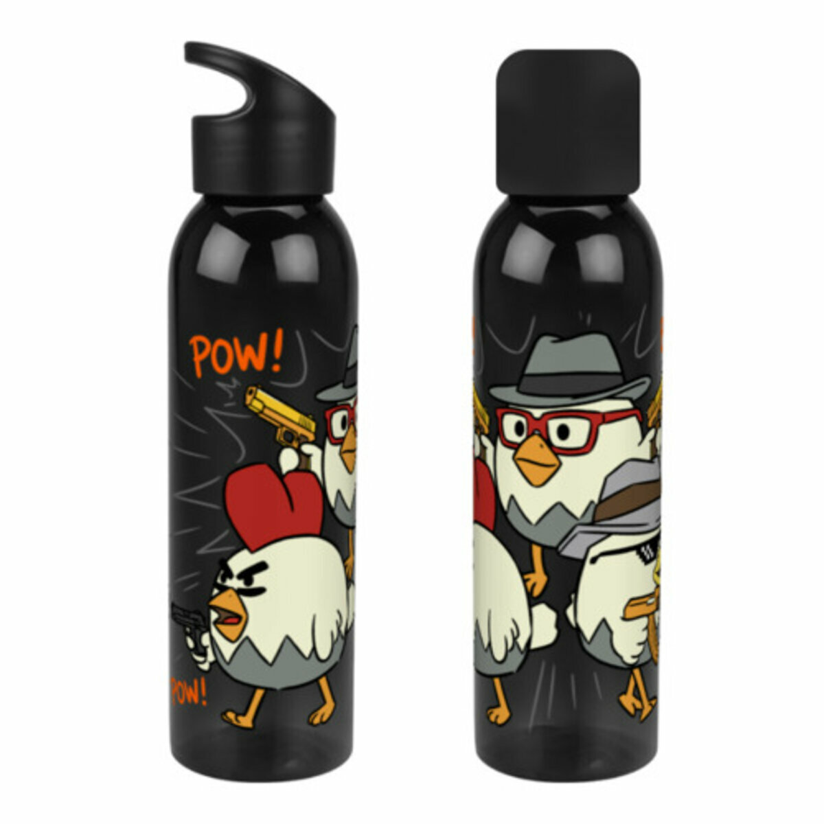 Бутылка для воды «Чикен ган с курицей chicken gun» (черный)