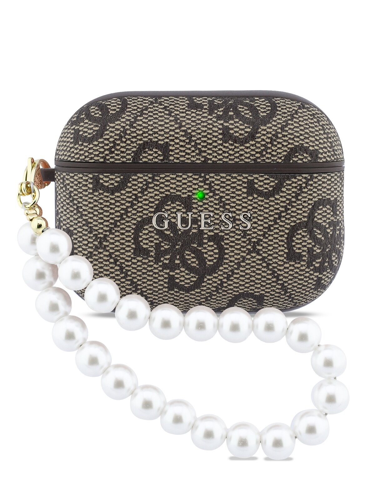 Guess чехол для Airpods Pro 3, PU-кожа 4G with Classic metal logo, со шнурком на руку, коричневый